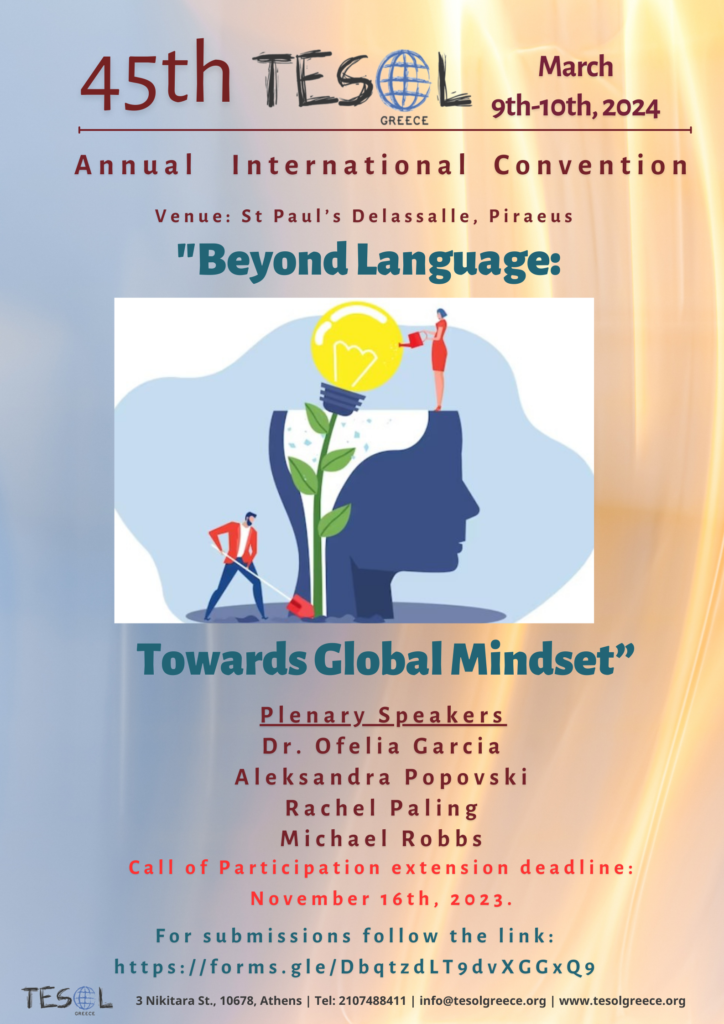 Deadline Extended! Call for Participation: 45th TESOL Greece Annual ...